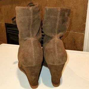 kate spade | Shoes | Kate Spade Saunders Suede Wedge Front Tie Boots ...